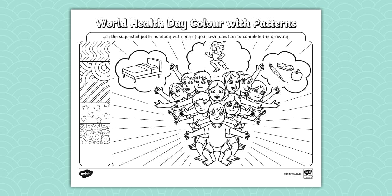 World Health Day Colour with Patterns Activity - Twinkl