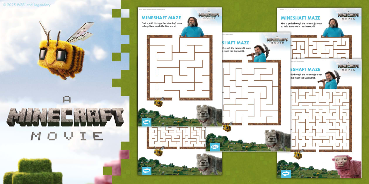 FREE! - Minecraft Mazes | A Minecraft Movie | Twinkl Resources