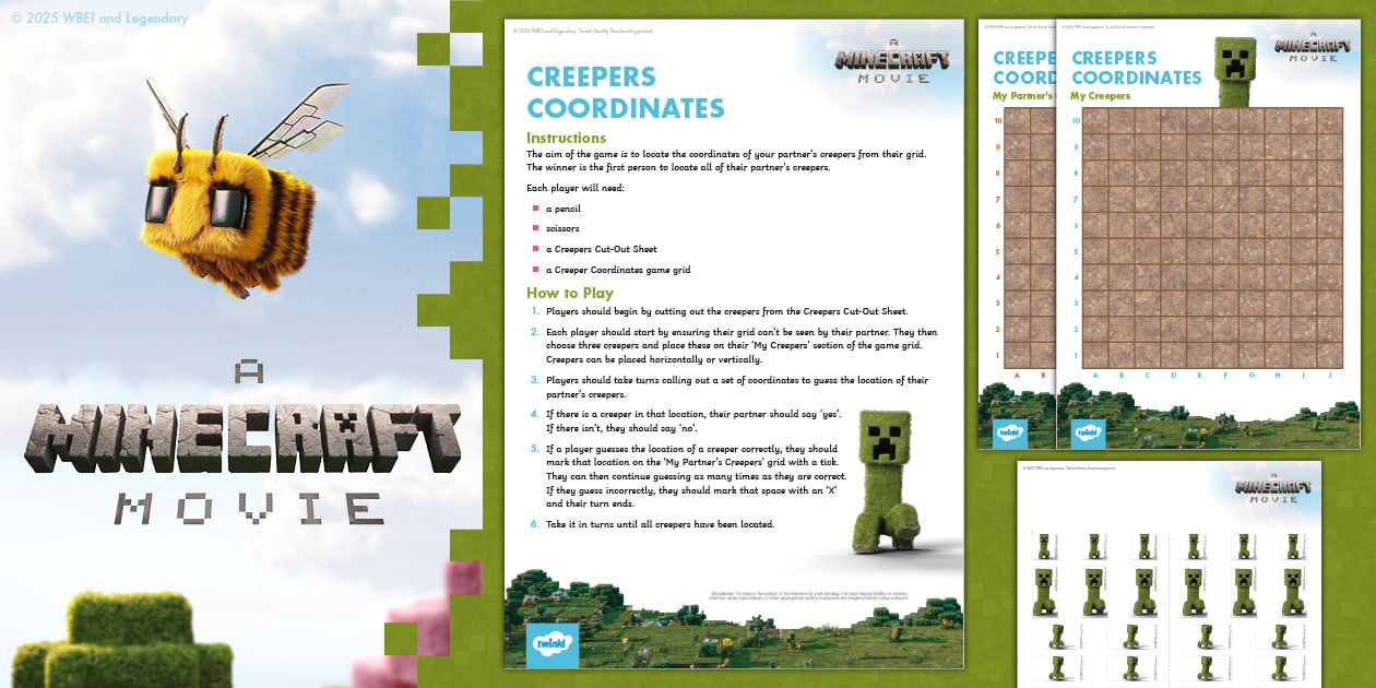 FREE! - A Minecraft Movie: Creepers Coordinates Game