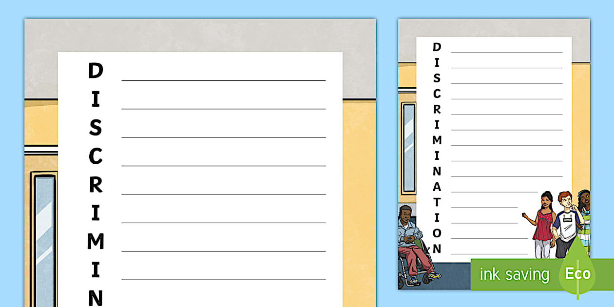 Discrimination Acrostic Poem (teacher made) - Twinkl