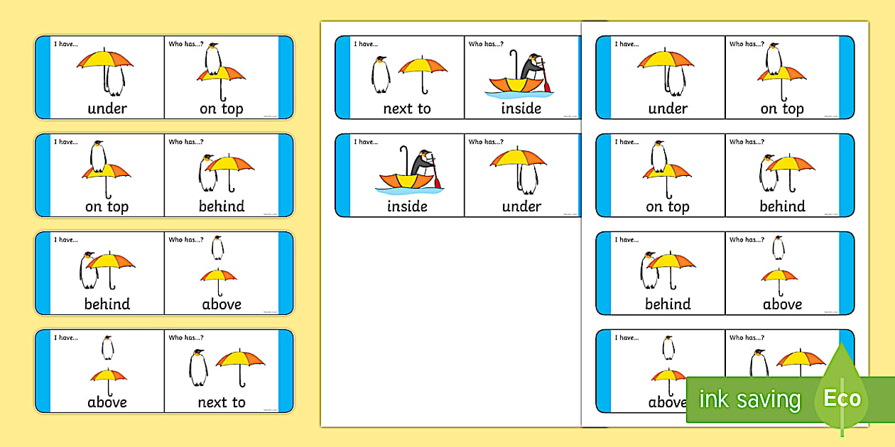 Penguin Position Loop Cards (teacher made) - Twinkl