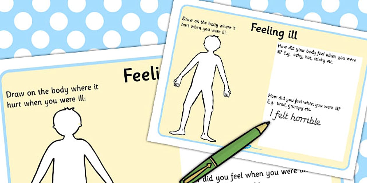 Editable Feeling Ill Worksheet (professor feito) - Twinkl