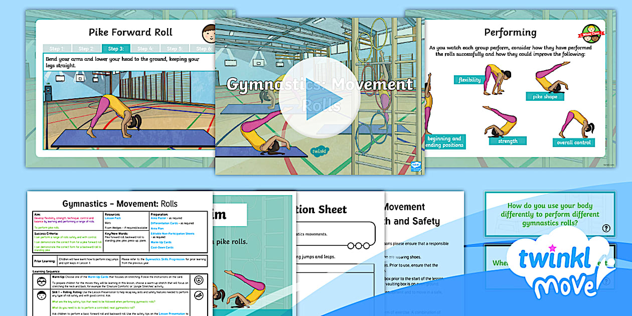 Twinkl Move PE - Year 5 Gymnastics: Movement Lesson 2 - Rolls