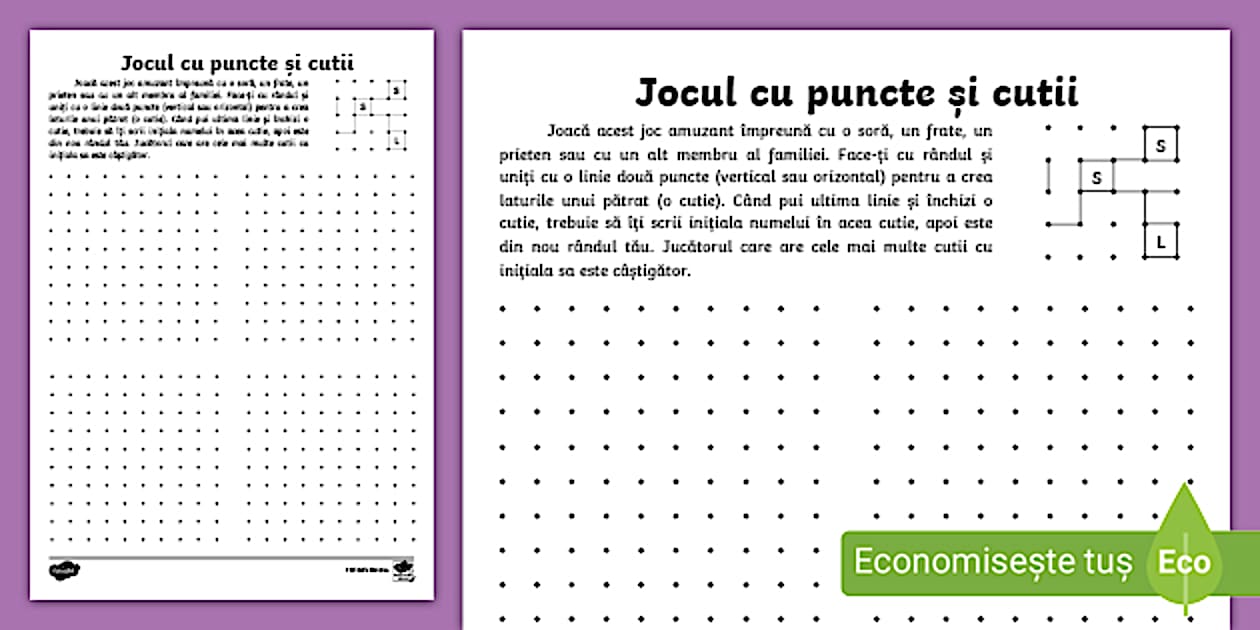 Strategie cu puncte și cutii – Joc de masă