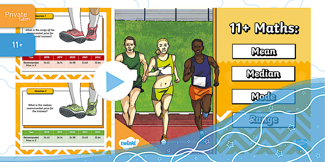 11+ Mean, Median, Mode and Range PowerPoint (teacher made)