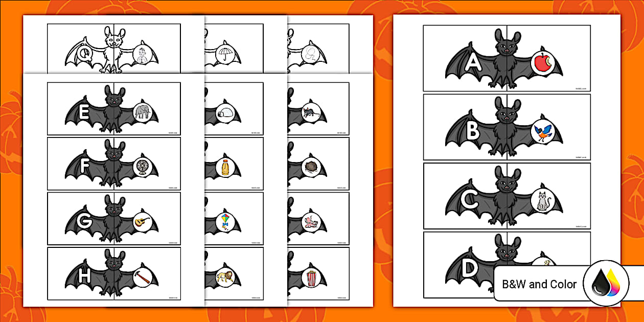 Halloween Beginning Sounds Matching Puzzle (Teacher-Made)