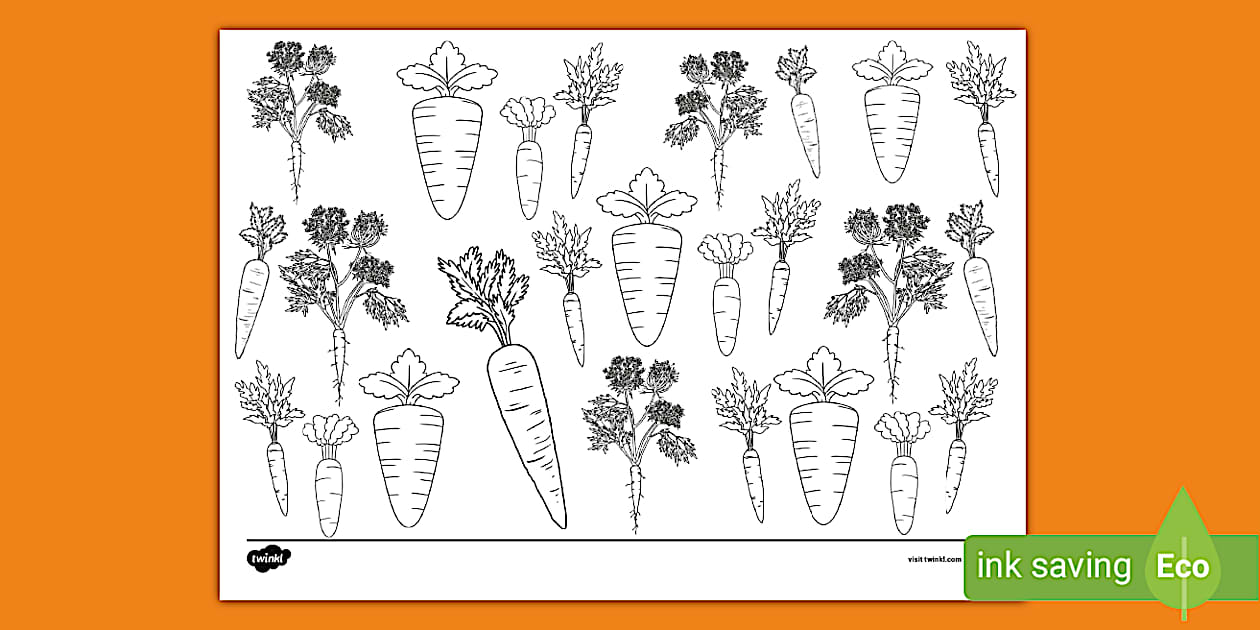 Carrot Doodle Colouring Page (teacher made) - Twinkl