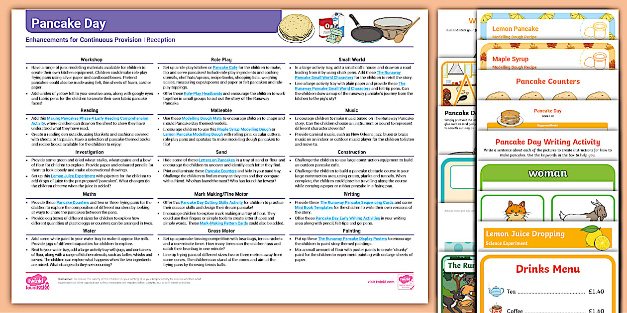 Pancake Day CP Planning Ideas&Resource Pack (Reception)