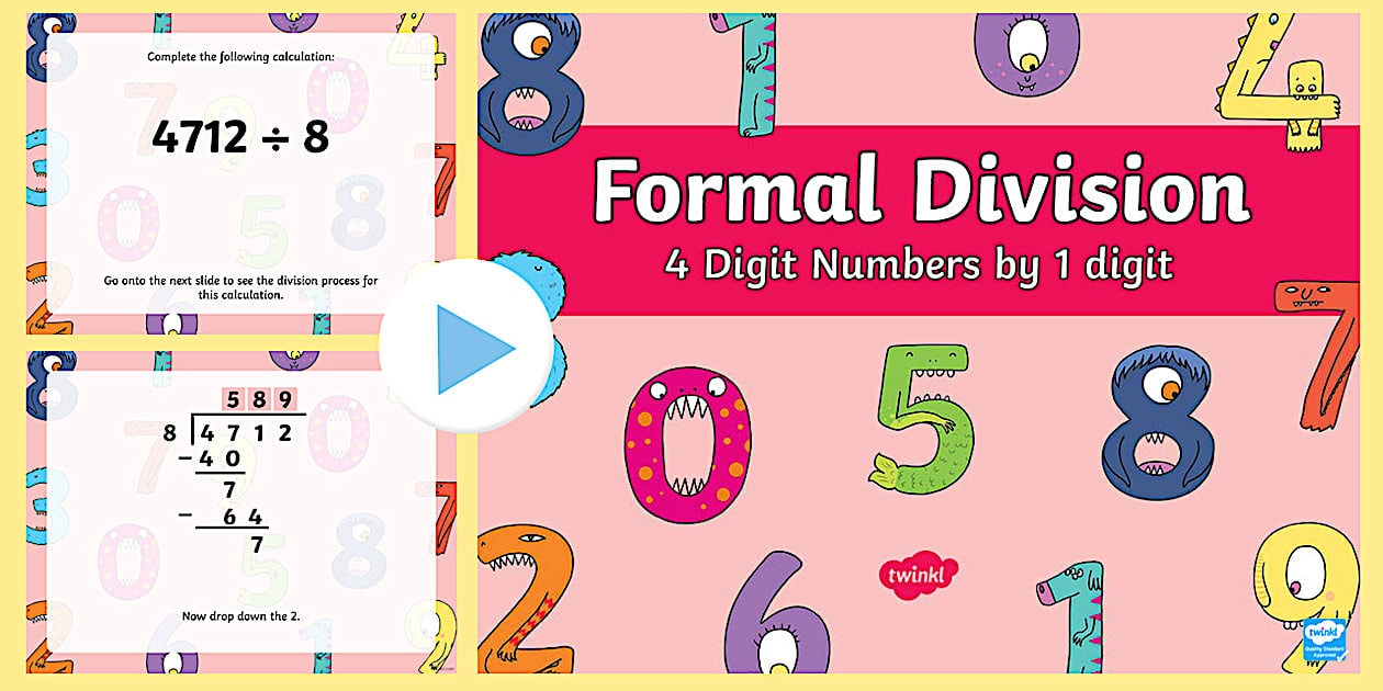 Formal Short Division 4-Digit by 1-Digit PowerPoint - Formal Division ...