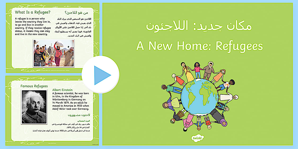 A New Home: Refugees PowerPoint Arabic/English - EAL A New Home: Refugees