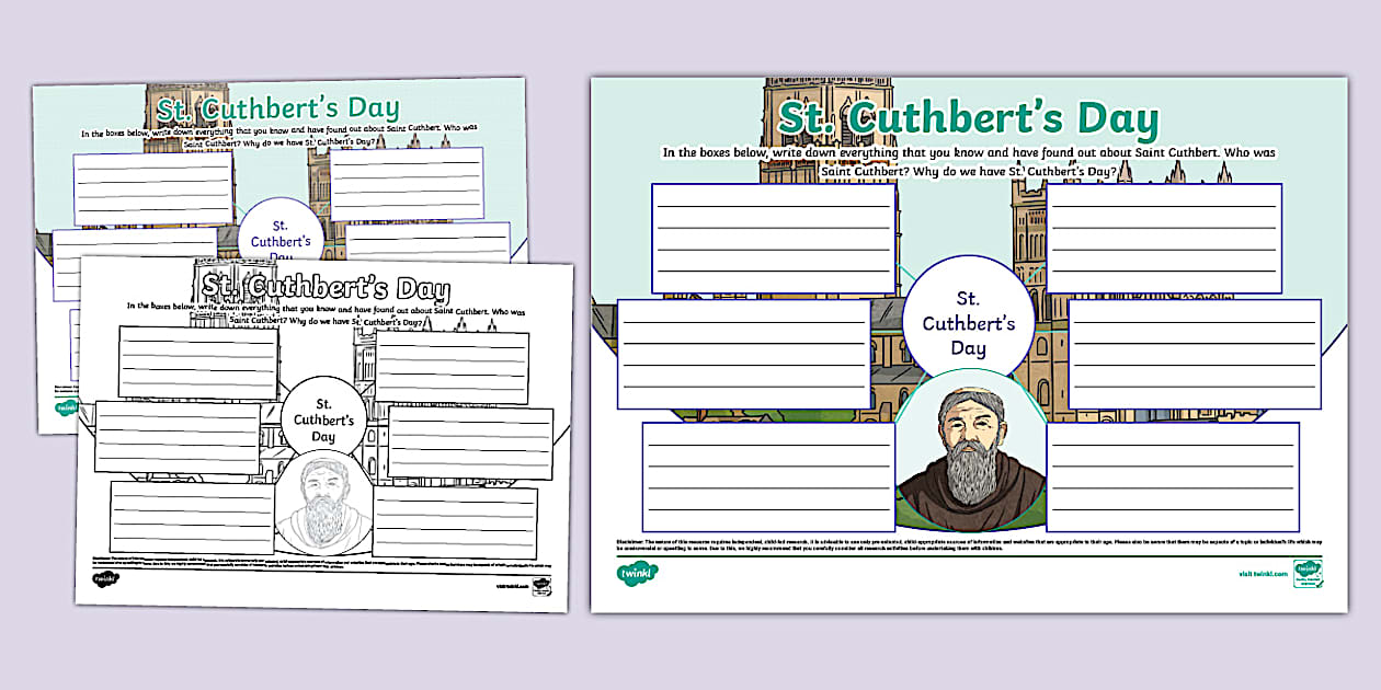 St. Cuthbert's Day Mind Map (teacher made) - Twinkl