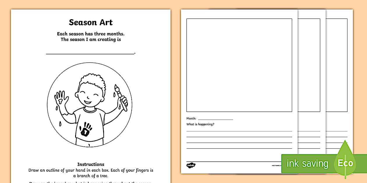 TAS Season Art Worksheet (professor feito) - Twinkl