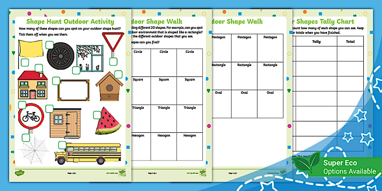 Shape Hunt Outdoor Activity (teacher made) - Twinkl