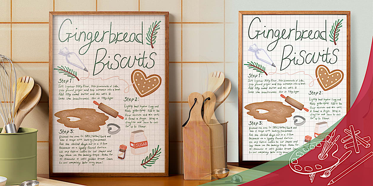 Gingerbread Biscuits Recipe Kitchen Poster (Teacher-Made)