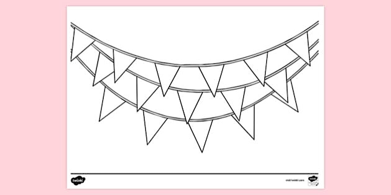 Fair Bunting Colouring Sheet (teacher made) - Twinkl