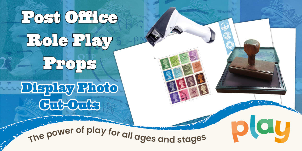 Post Office Role Play Props Display Photo Cut-Outs