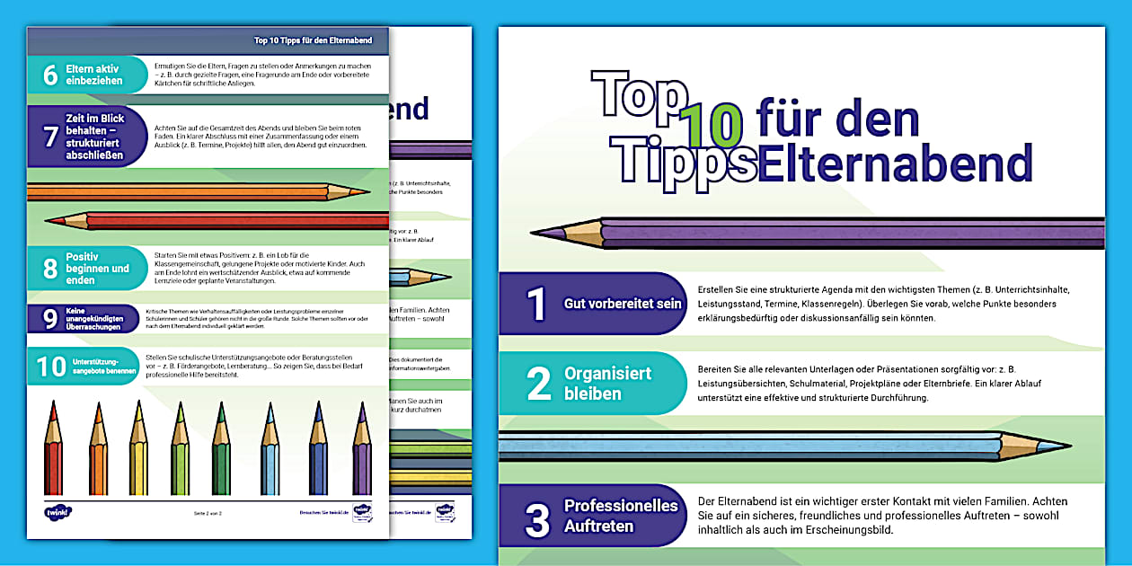 Elternabend Ideen (Teacher-Made) - Twinkl