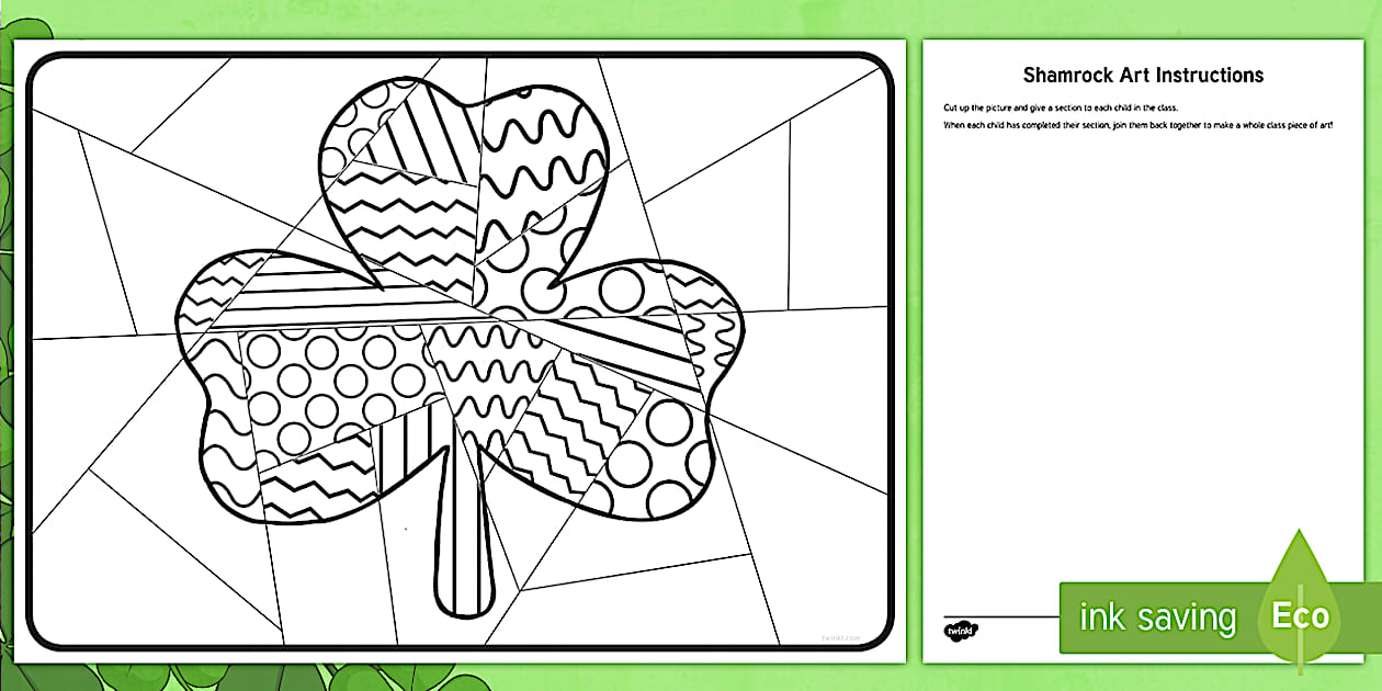 Whole Class Large Shamrock Art Worksheet / Worksheet