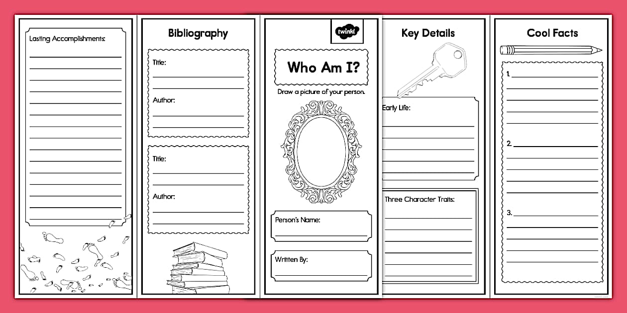 Biography Trifold Pamphlet For ELL (teacher made) - Twinkl