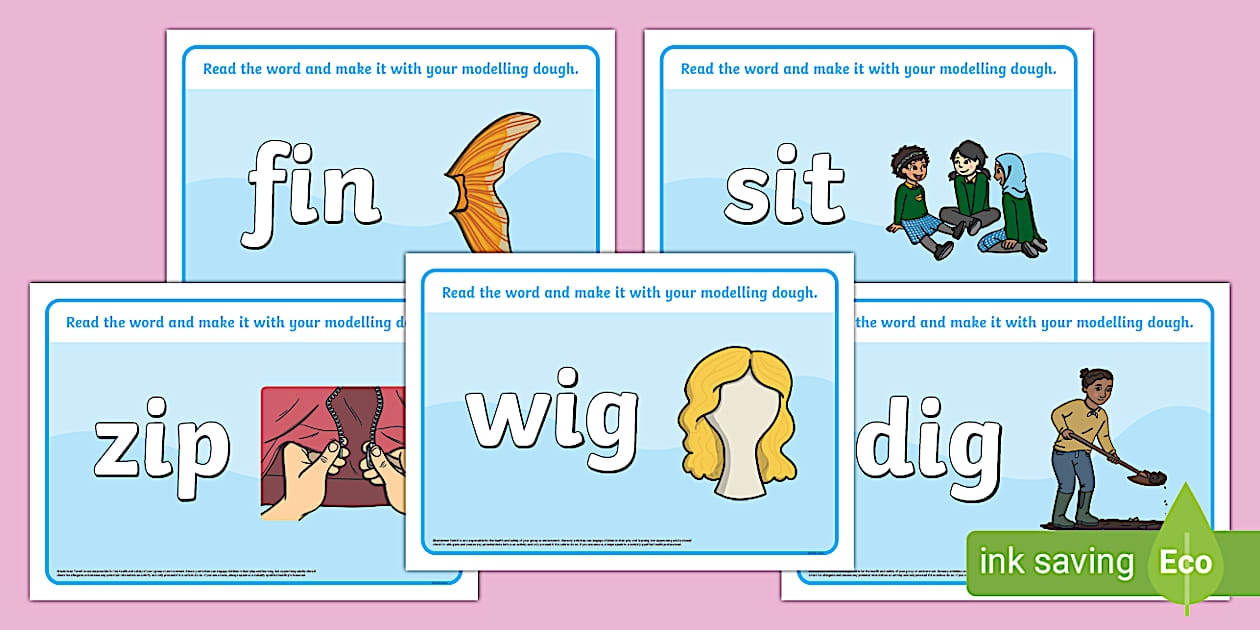 CVC Word Modelling Dough Mats (i) | Twinkl (teacher made)