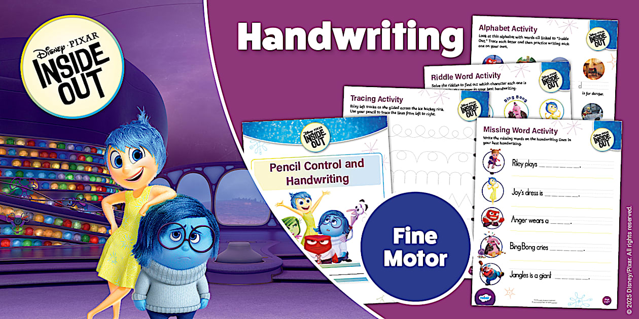 Inside Out: Pencil Control and Handwriting Booklet - Twinkl