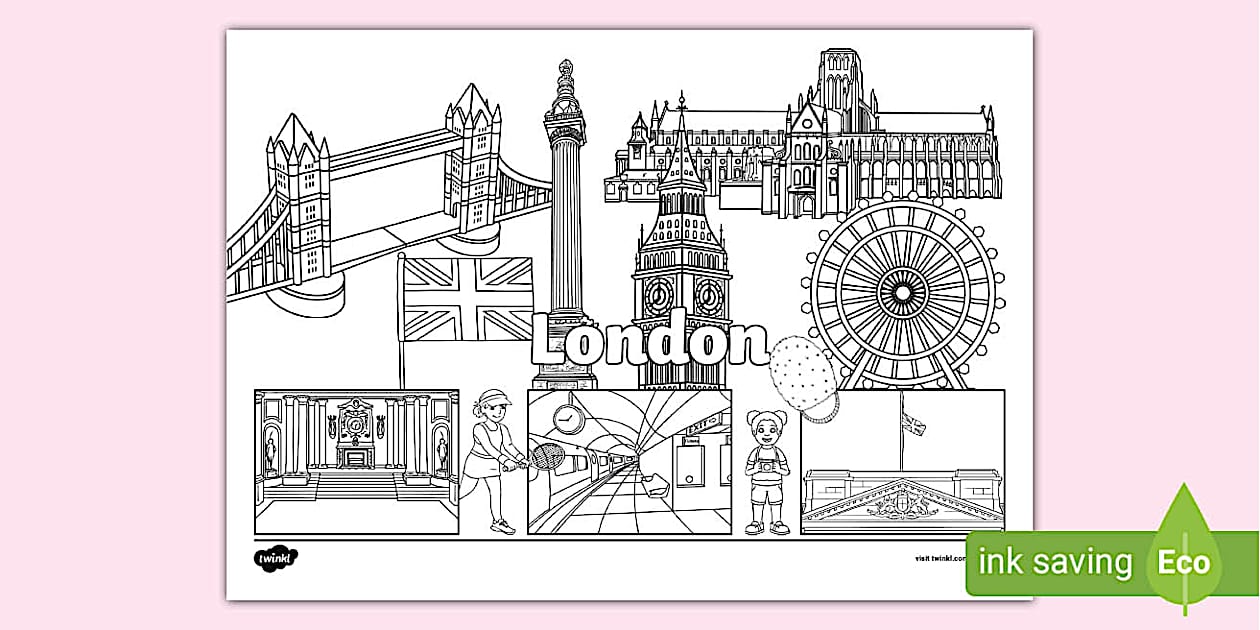 London Landmarks Colouring Page (teacher made) - Twinkl