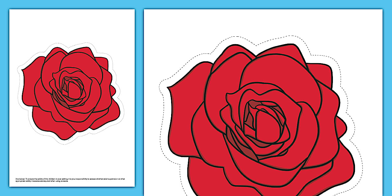 Rose Emoticon Cut-Out (teacher made) - Twinkl