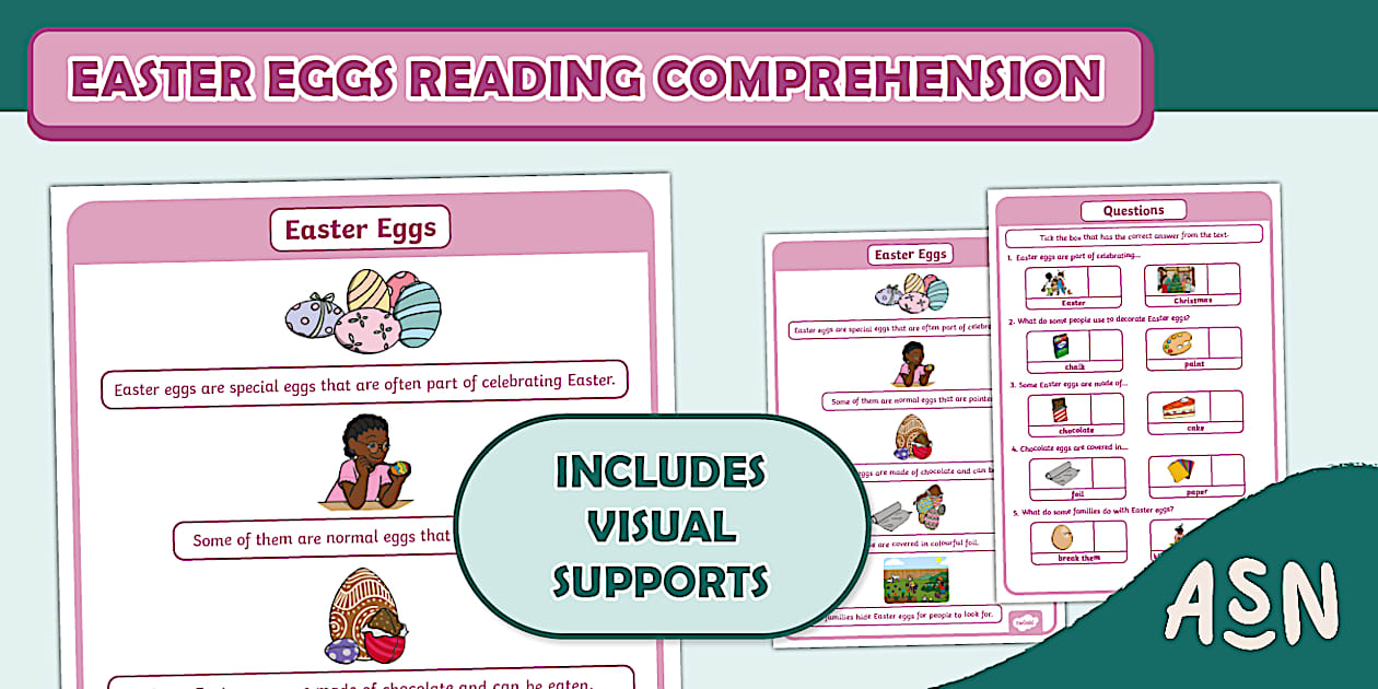 Easter Eggs Reading Comprehension with Visual Supports