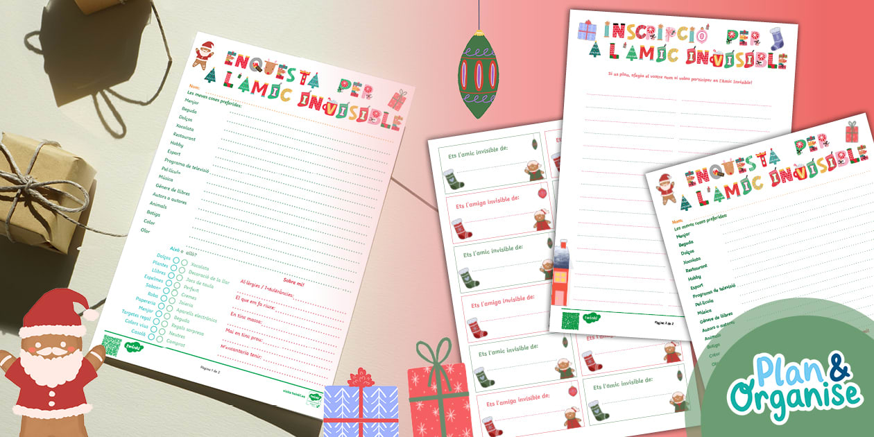 Paquet d'activitat: L'amic invisible - Català - Twinkl