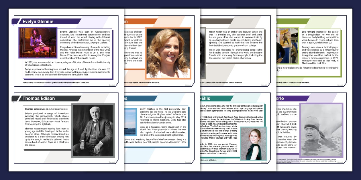 Deaf Role Models Fact File Pack (teacher made) - Twinkl