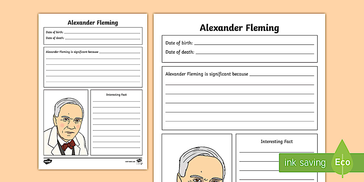 Black and White Alexander Fleming Significant Individual Writing Frame