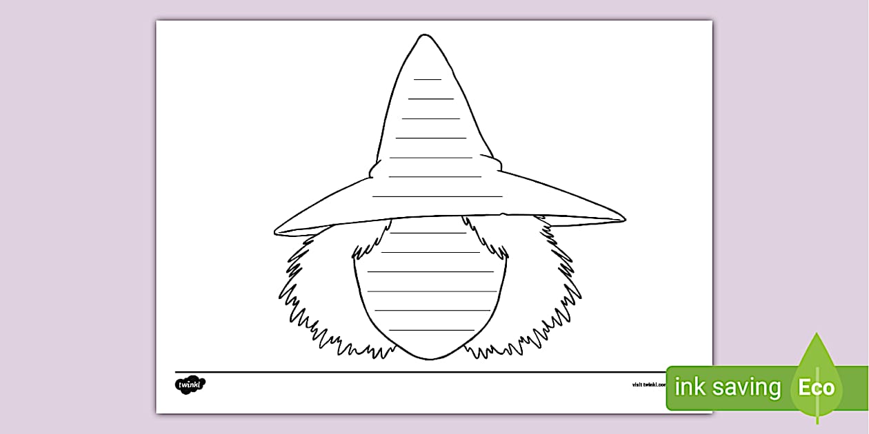 Witch Outline Writing Template (creat de profesori) - Twinkl