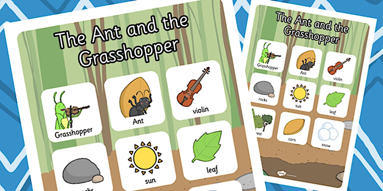 The Ant and the Grasshopper Vocabulary Poster (Teacher-Made)