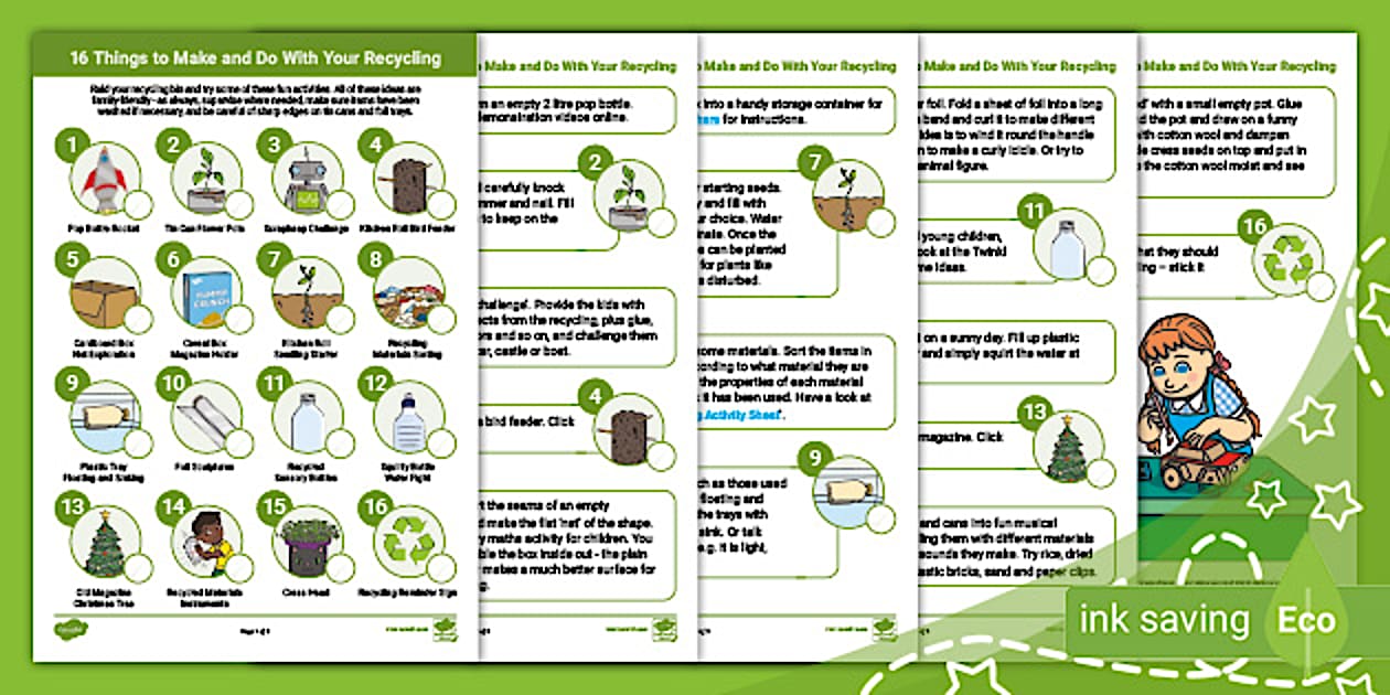 16 Things to Make and Do with Your Recycling Checklist