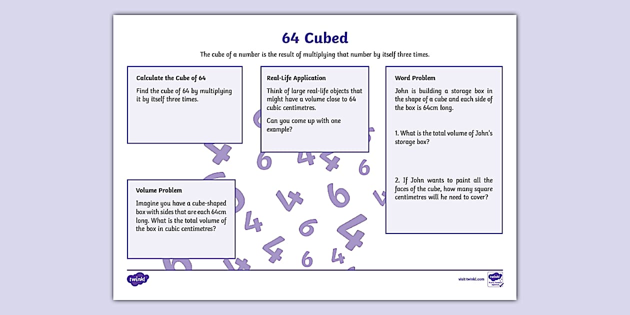 Challenge Sheet: 64 Cubed (teacher made) - Twinkl