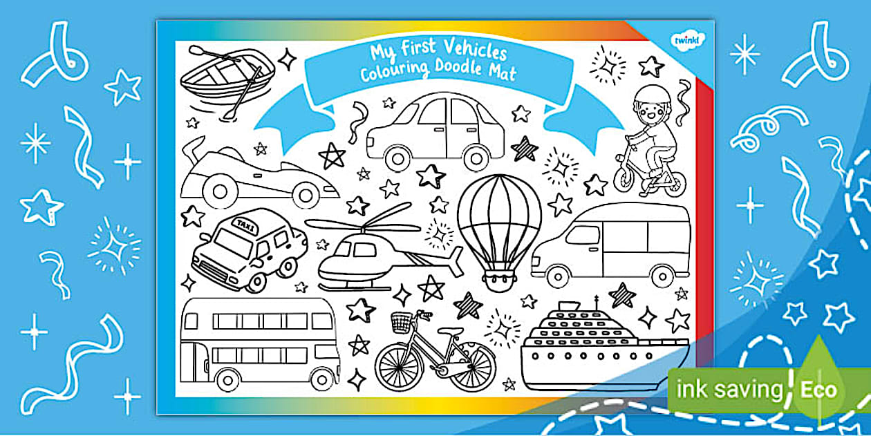 My First Vehicles Doodle Mat
