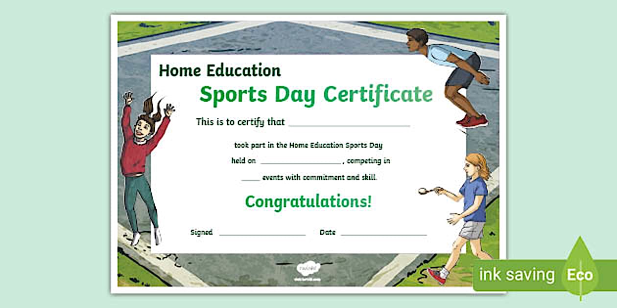 Sports Day Certificate | Home Learning Sports Day | Twinkl