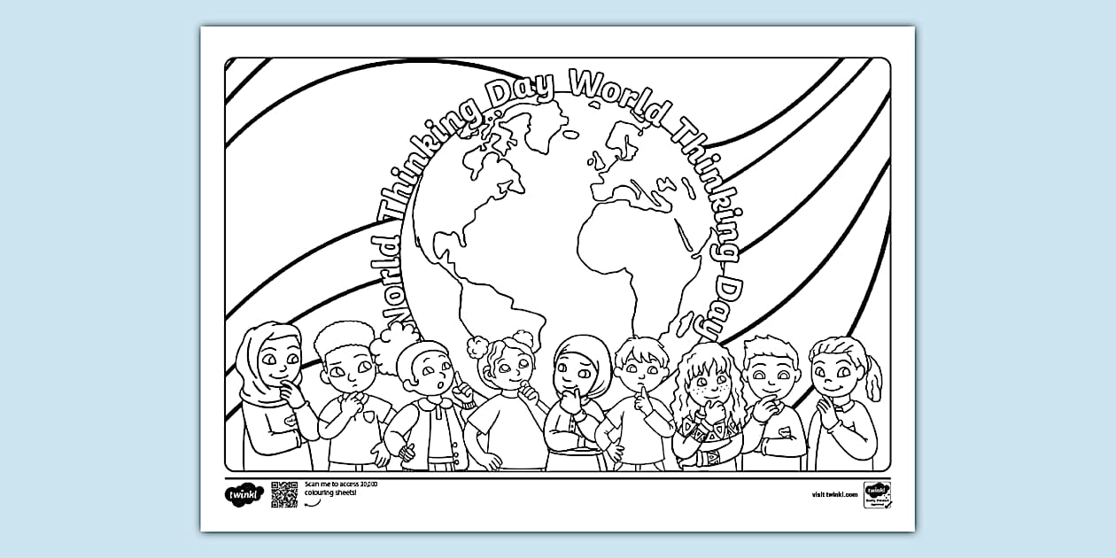 World Thinking Day Colouring (teacher made) - Twinkl
