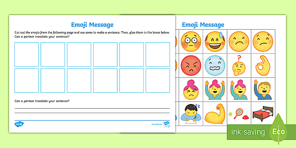 😊 Emoji Message Worksheet (teacher made) - Twinkl