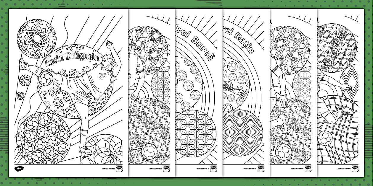 Echipa de fotbal a României Euro 2024 – colorat mindfulness