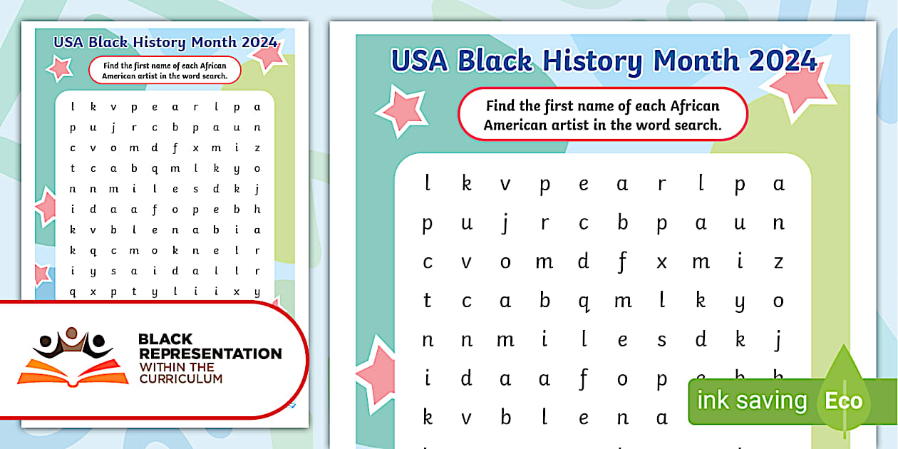 KS1 Word Search Black History Month USA 2024 (Teacher-Made)