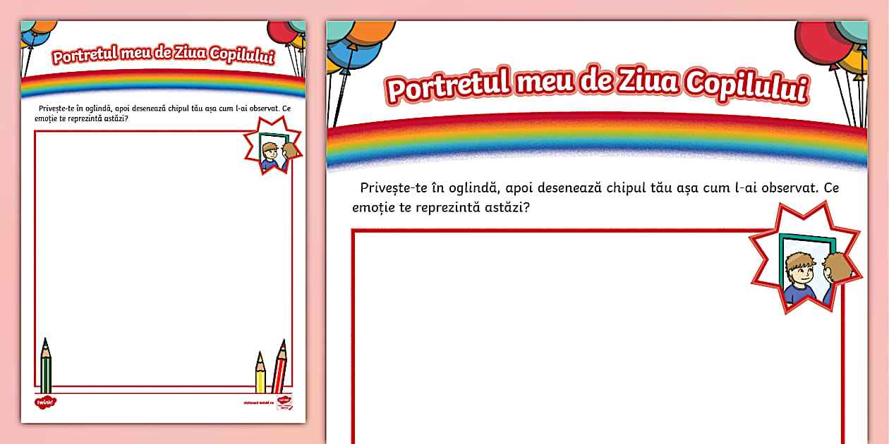 Portretul meu de Ziua Copilului – Fișă de activitate