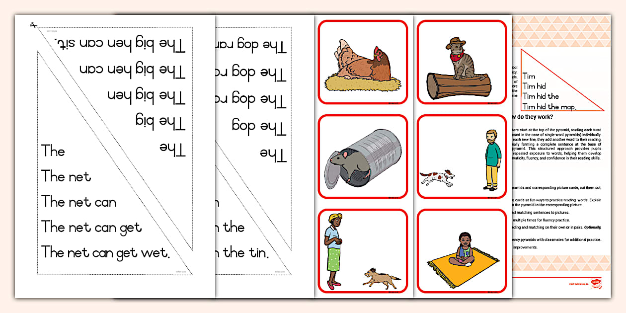 Grade 1 Phonics: Fluency pyramids (CVC Words) (teacher made)