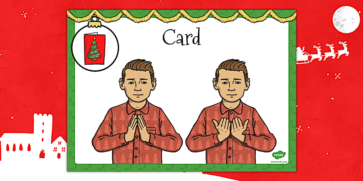 A4 British Sign Language Sign for Card (teacher made)