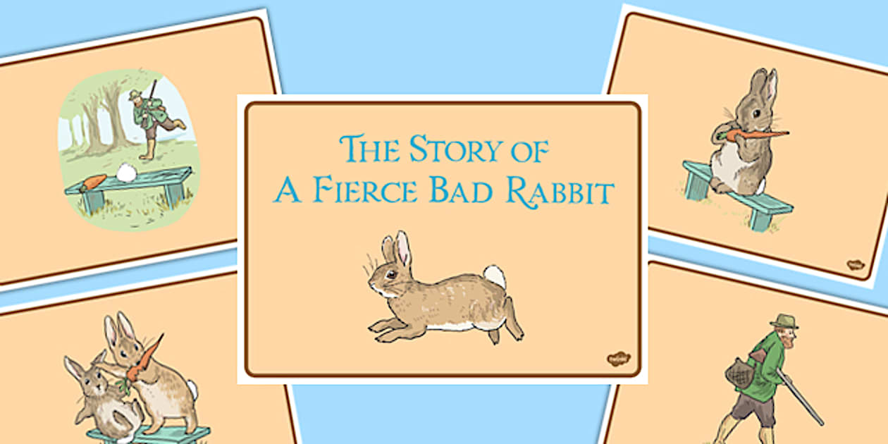 Black and White Beatrix Potter - The Story of a Fierce Bad Rabbit Story