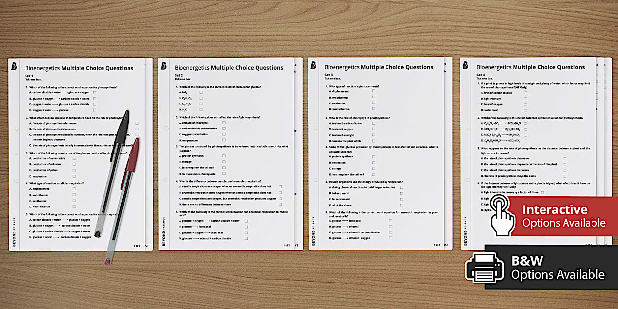 Bioenergetics Multiple Choice Questions | AQA GCSE Biology