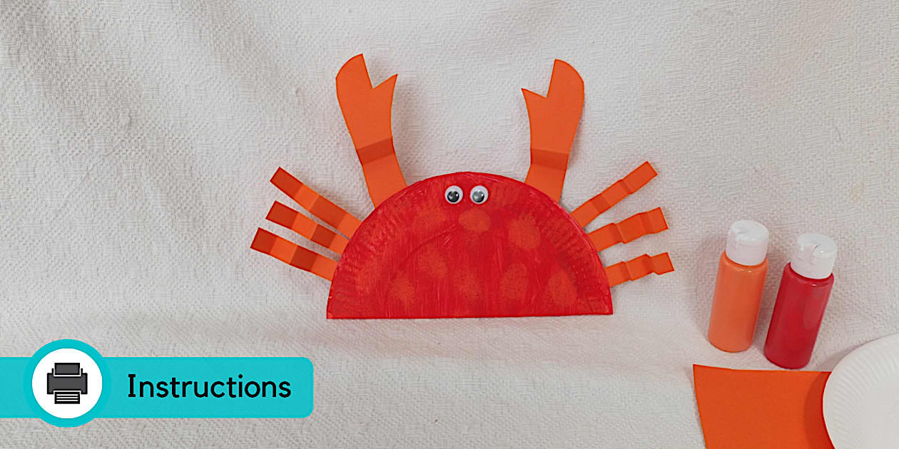 Paper Plate Crab Craft | Under the Sea Crafts (teacher made)