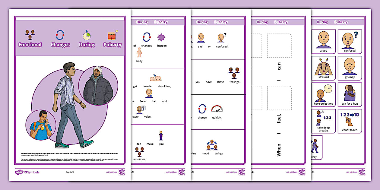 Twinkl Symbols: Emotional Changes During Puberty (Male)
