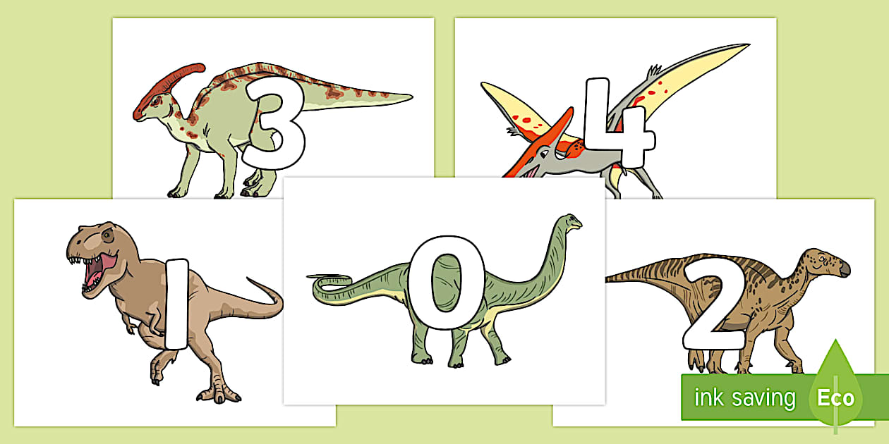 Numbers 0-50 on Dinosaur (teacher made) - Twinkl