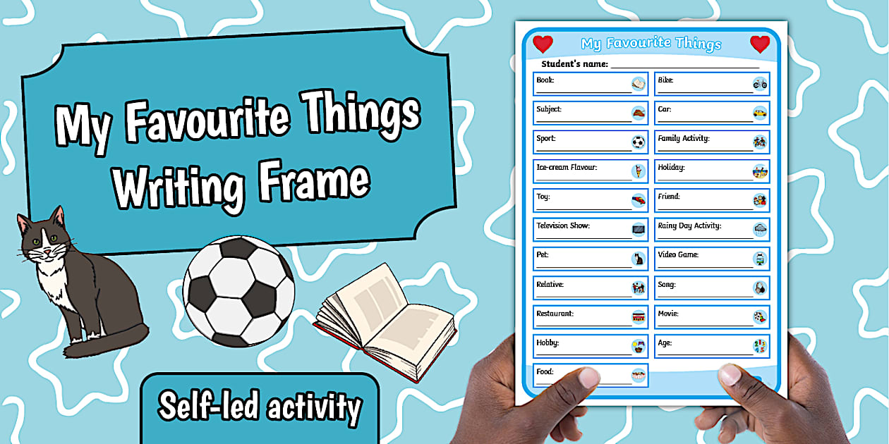 My Favourite Things Writing Frame